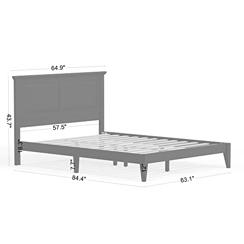 Glenwillow Home Cottage Style Solid Wood Platform Bed in Queen - Gloss White