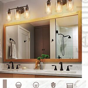 FEMILA 3-Light Vanity Light,Farmhouse Bathroom Light Fixtures,Metal Wall Sconce with Clear Glass Shade,Oil Rubbed Bronze Finish,4FYC56B-3W ORB