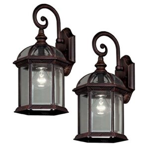 hampton bay 7072-2rt twin pack 1-light weathered bronze outdoor lantern