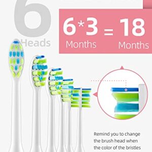 7AM2M Sonic Electric Toothbrush with 6 Brush Heads for Adults and Kids, One Charge for 90 Days, Wireless Fast Charge, 5 Modes with 2 Minutes Built in Smart Timer, Electric Toothbrushes(Pink)