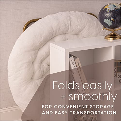 Milliard Cozy Chair/Faux Fur Saucer Chair for Bedroom/X-Large (White)