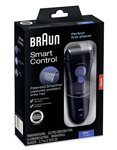 Braun Series 1 130s Men's Electric Foil Shaver Corded Electric Razor, Smart Control, Black