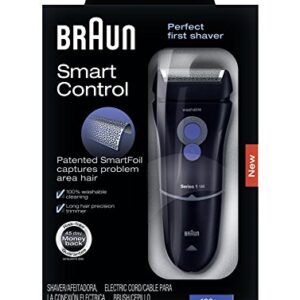 Braun Series 1 130s Men's Electric Foil Shaver Corded Electric Razor, Smart Control, Black