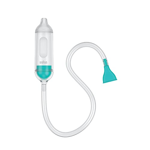 Braun Manual Nasal Aspirator – Quickly and Gently Clear Stuffed Infant Noses - Toddler and Baby Nasal Aspirator with Two Nose Tips