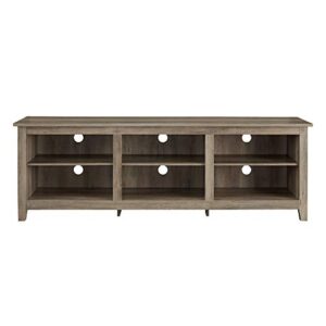 Walker Edison Wren Classic 6 Cubby TV Stand for TVs up to 80 Inches, 70 Inch, Grey Wash