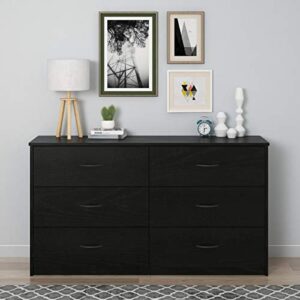 mainstays drawer dresser, (6-drawer, nightfall oak)