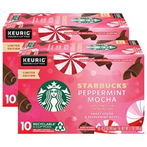 Starbucks Flavored K-Cup Coffee Pods (Peppermint Mocha, 10 Count (Pack of 2))