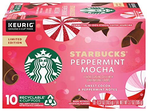 Starbucks Flavored K-Cup Coffee Pods (Peppermint Mocha, 10 Count (Pack of 2))