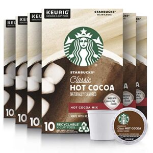 starbucks hot cocoa k-cup coffee pods — hot cocoa for keurig brewers — 6 boxes (60 pods total)