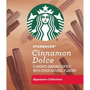 Starbucks Flavored Ground Coffee K-Cup Pods, Cinnamon Dolce, Flavored Ground Coffee Signature Collection, Recyclable K-Cups, 10 K-Cup Pods/Box (Pack of 2 Boxes)