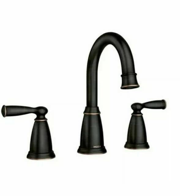 Moen Banbury 8 in. Widespread Double Handle High-Arc Bathroom Faucet in Mediterranean Bronze