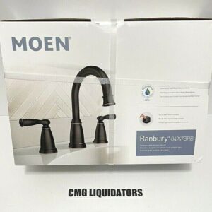 Moen Banbury 8 in. Widespread Double Handle High-Arc Bathroom Faucet in Mediterranean Bronze