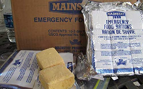 Mainstay Emergency Food Rations with Outdoors Equipment Emergency Guide-3600 Calorie Bar- Full Case