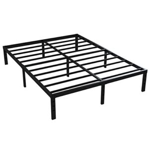 Upcanso 16 Inch Queen Bed Frame No Box Spring Required, Metal Platform Queen Size Bed Frames with 14 Inch Storage, 3,500 lbs Heavy Duty Steel Slats Support, Easy Assembly Mattress Foundation