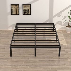 Upcanso 16 Inch Queen Bed Frame No Box Spring Required, Metal Platform Queen Size Bed Frames with 14 Inch Storage, 3,500 lbs Heavy Duty Steel Slats Support, Easy Assembly Mattress Foundation