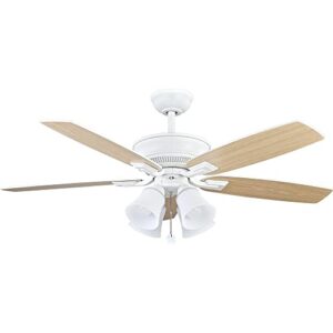 Hampton Bay Devron 52 in. LED Indoor Matte White Ceiling Fan with Light Kit