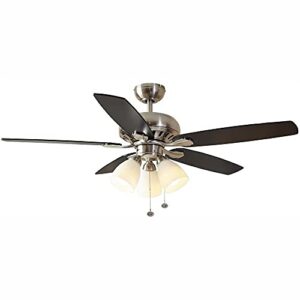 hampton bay rockport 52 in. led brushed nickel ceiling fan 51750 /1001673208