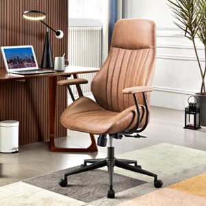 xizzi ergonomic chair, modern computer desk chair,executive swivel task chair with armrests support (light brown)