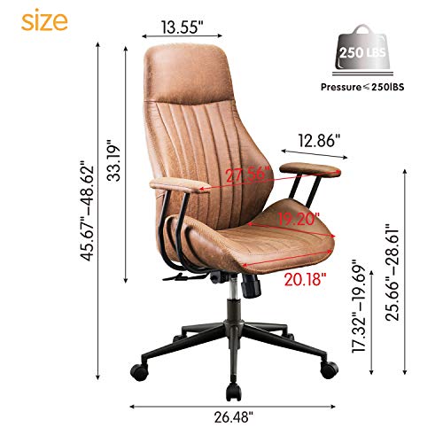 XIZZI Ergonomic Chair, Modern Computer Desk Chair,Executive Swivel Task Chair with Armrests Support (Light Brown)