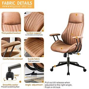 XIZZI Ergonomic Chair, Modern Computer Desk Chair,Executive Swivel Task Chair with Armrests Support (Light Brown)