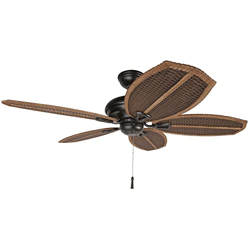 Hampton Bay Palm Beach Ii 48 In. Outdoor Natural Iron Ceiling Fan 191410 by King of Fans