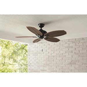 Hampton Bay Palm Beach Ii 48 In. Outdoor Natural Iron Ceiling Fan 191410 by King of Fans