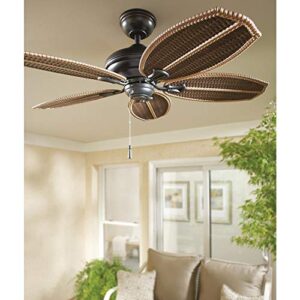 Hampton Bay Palm Beach Ii 48 In. Outdoor Natural Iron Ceiling Fan 191410 by King of Fans