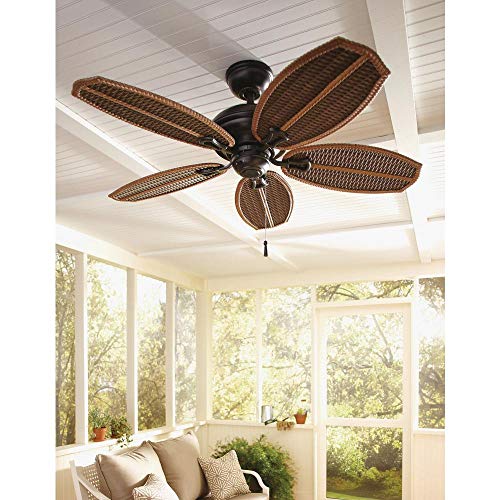 Hampton Bay Palm Beach Ii 48 In. Outdoor Natural Iron Ceiling Fan 191410 by King of Fans