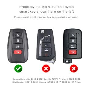 Autobase Silicone Key Fob Cover for Toyota Camry RAV4 Highlander Avalon C-HR Prius Corolla GT86 Smart Key | Car Accessory | Key Protection Case 2 Pcs (Black and Pink)