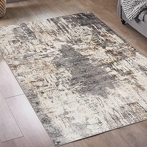 LUXE WEAVERS Rug 7680 Abstract Modern Area Rug, Stain Resistant, Machine-Made, Gray / 8' x 10'