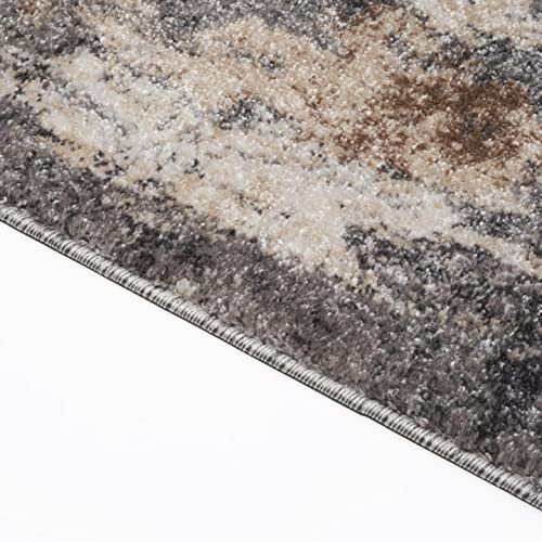 LUXE WEAVERS Rug 7680 Abstract Modern Area Rug, Stain Resistant, Machine-Made, Gray / 8' x 10'