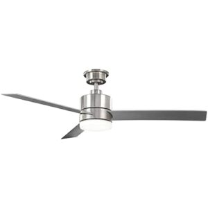 hampton bay madison 52 in. integrated led brushed nickel ceiling fan with light and remote control with color changing technology ak30a-bn