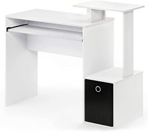 furinno econ multipurpose home office computer writing desk, white/black