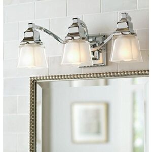 Hampton Bay 3-Light Chrome Vanity Light with Etched Glass Shades