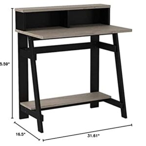 Furinno Simplistic A Frame Computer Desk, Black/French Oak Grey