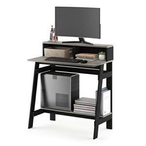 Furinno Simplistic A Frame Computer Desk, Black/French Oak Grey