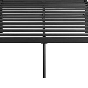 Yaheetech 18 inch Metal Platform Bed Frame with Steel Slat Support and Underbed Storage Space Non-Slip Mattress Foundation No Box Spring Needed Tool-Free Assembly Black Queen