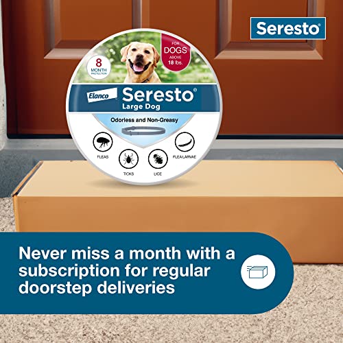 Seresto Large Dog Vet-Recommended Flea & Tick Treatment & Prevention Collar for Dogs Over 18 lbs. | 8 Months