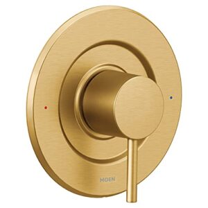 moen align brushed gold posi-temp pressure balancing modern tub and shower valve trim kit, valve required, t2191bg