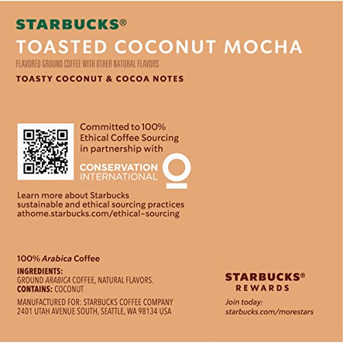 Starbucks K-Cup Coffee Pods Toasted Coconut Mocha, 10 CT (Pack of 4)