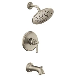 moen ut2283epbn dartmoor m-core 2-series 1-handle tub and shower trim kit, valve required, brushed nickel