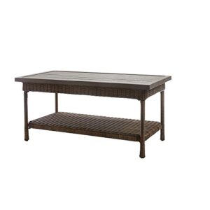 hampton bay beacon park wicker outdoor coffee table with slat top