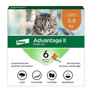 advantage ii small cat vet-recommended flea treatment & prevention | cats 5-9 lbs. | 6-month supply