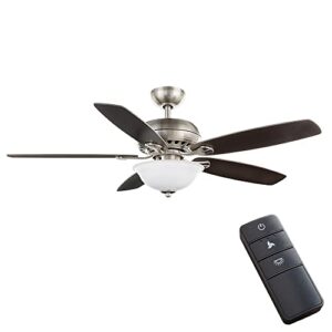 southwind ii 52 in. led indoor brushed nickel ceiling fan with light kit and remote control