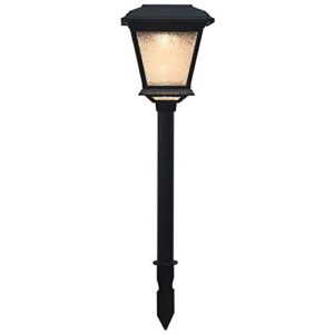 hampton bay solar 0.2-watt black outdoor landscape led path light (6-pack)