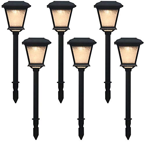 Hampton Bay Solar 0.2-Watt Black Outdoor Landscape LED Path Light (6-Pack)