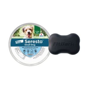 seresto 8-month flea & tick prevention collar for small dogs up to 18 lbs plus fitbark gps dog tracker | buy together and get free 1-year gps subscription ($255.33 value)