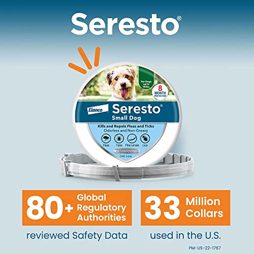 Seresto 8-Month Flea & Tick Prevention Collar for Small Dogs Up to 18 lbs Plus FitBark GPS Dog Tracker | Buy Together and Get Free 1-Year GPS Subscription ($255.33 Value)