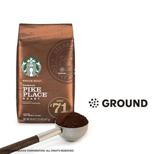 Starbucks Medium Roast Ground Coffee — Pike Place Roast — 100% Arabica — 1 bag (20 oz.) Great Holiday Gift