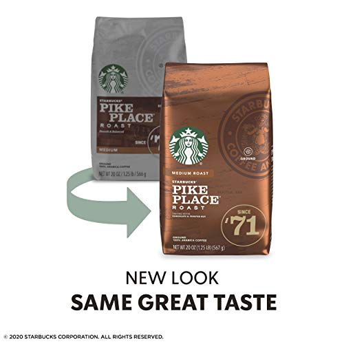 Starbucks Medium Roast Ground Coffee — Pike Place Roast — 100% Arabica — 1 bag (20 oz.) Great Holiday Gift